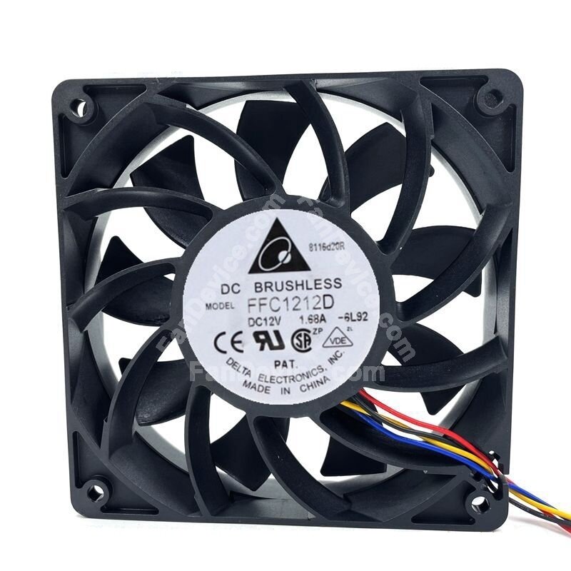 Delta FFC1212D DC 12V 1.68A 2 Wires / 3 Wires / 4 Wires Axial Cooling ...