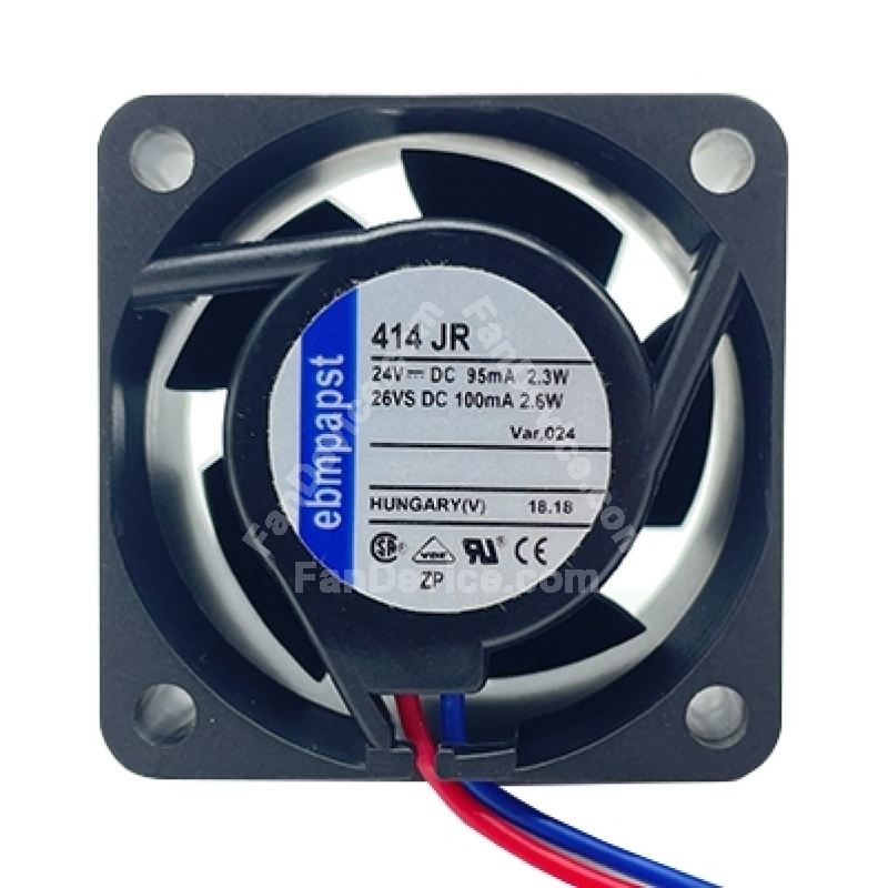 Ebmpapst 414 JR DC 24V 95mA 2.3W / 26V 100mA 2.6W 2 Wires / 3 Wires Axial Cooling Fan ...